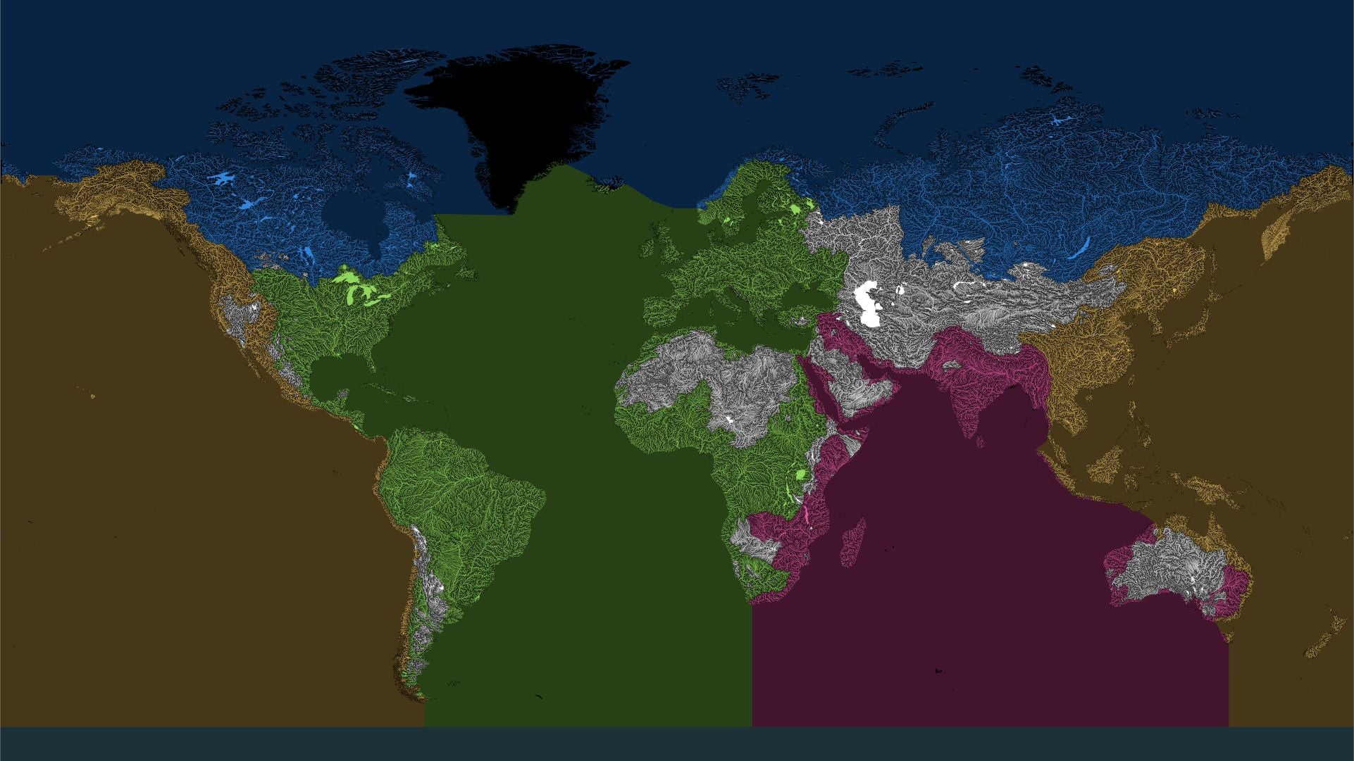 Worlds First Ocean Drainage Basin Maps Showing All The Rivers