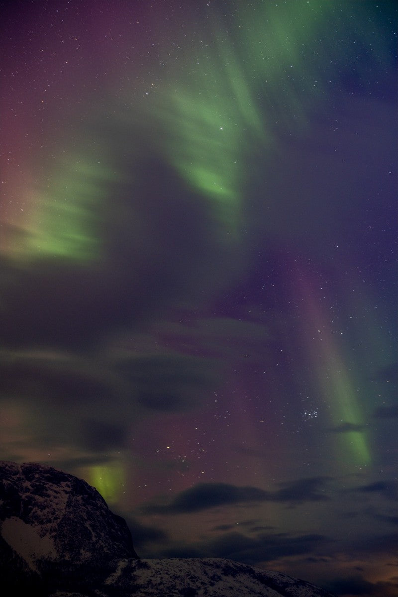 Cloudy aurora above Lundøya – Grasshopper Geography