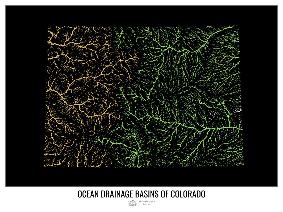 Ocean Drainage Basin Map Of Colorado Black Grasshopper Geography