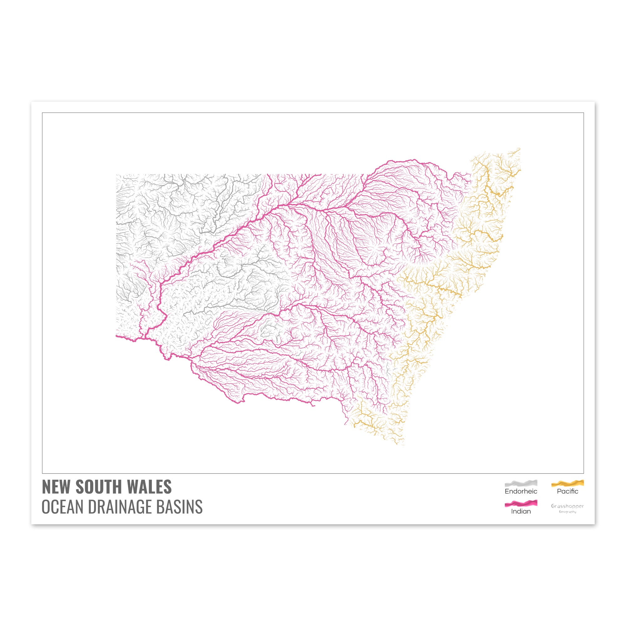 New South Wales Ocean Drainage Basin Map White With Legend V1 Fin