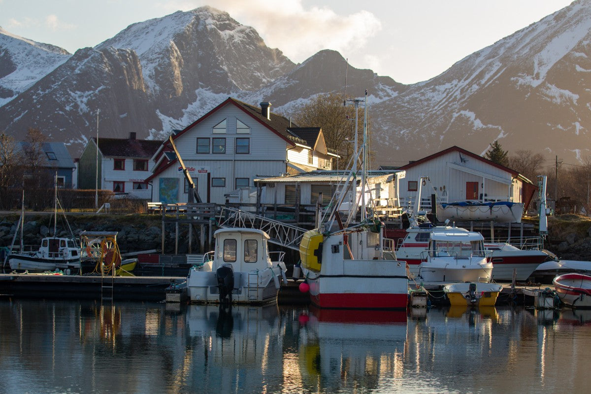 Skutvik harbour in the setting sun – Grasshopper Geography