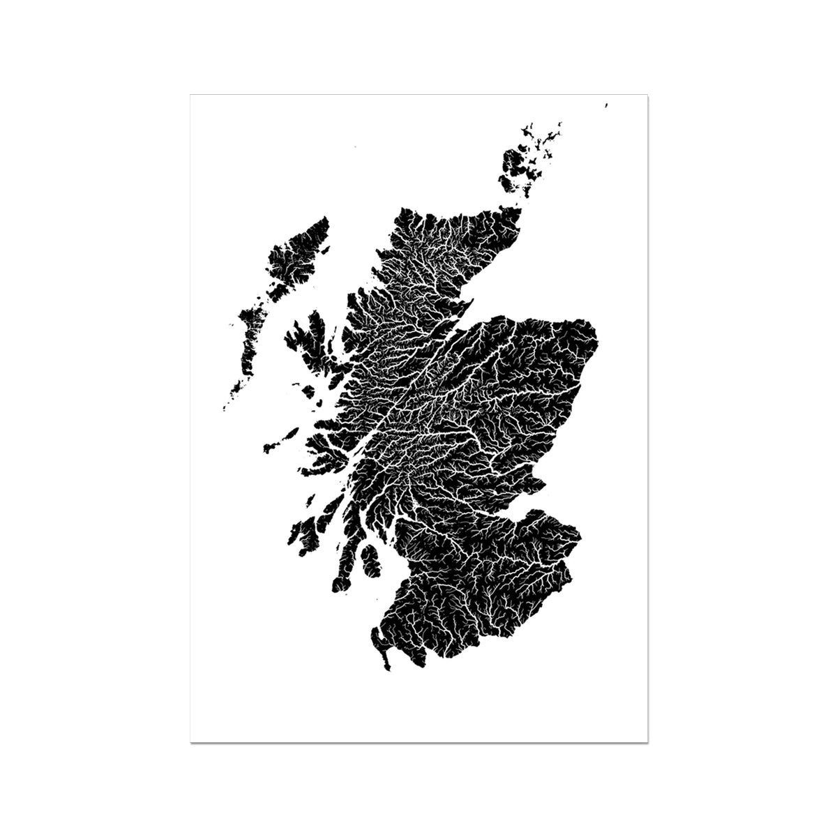 Scotland - Colourable river map - Photo Art Print – Grasshopper Geography