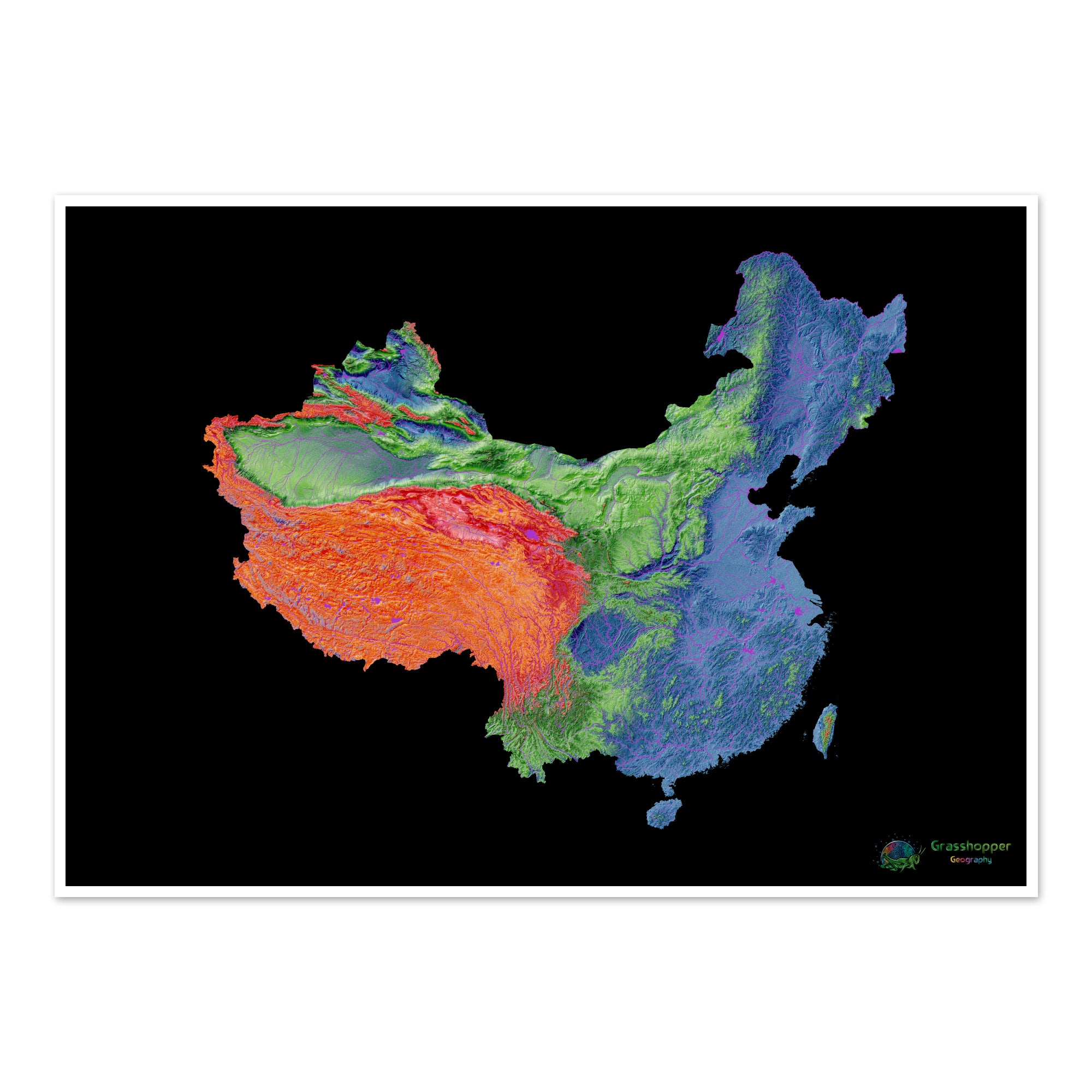 Topographical Map Of China [USD 7.04] 2017 China Topography Flat
