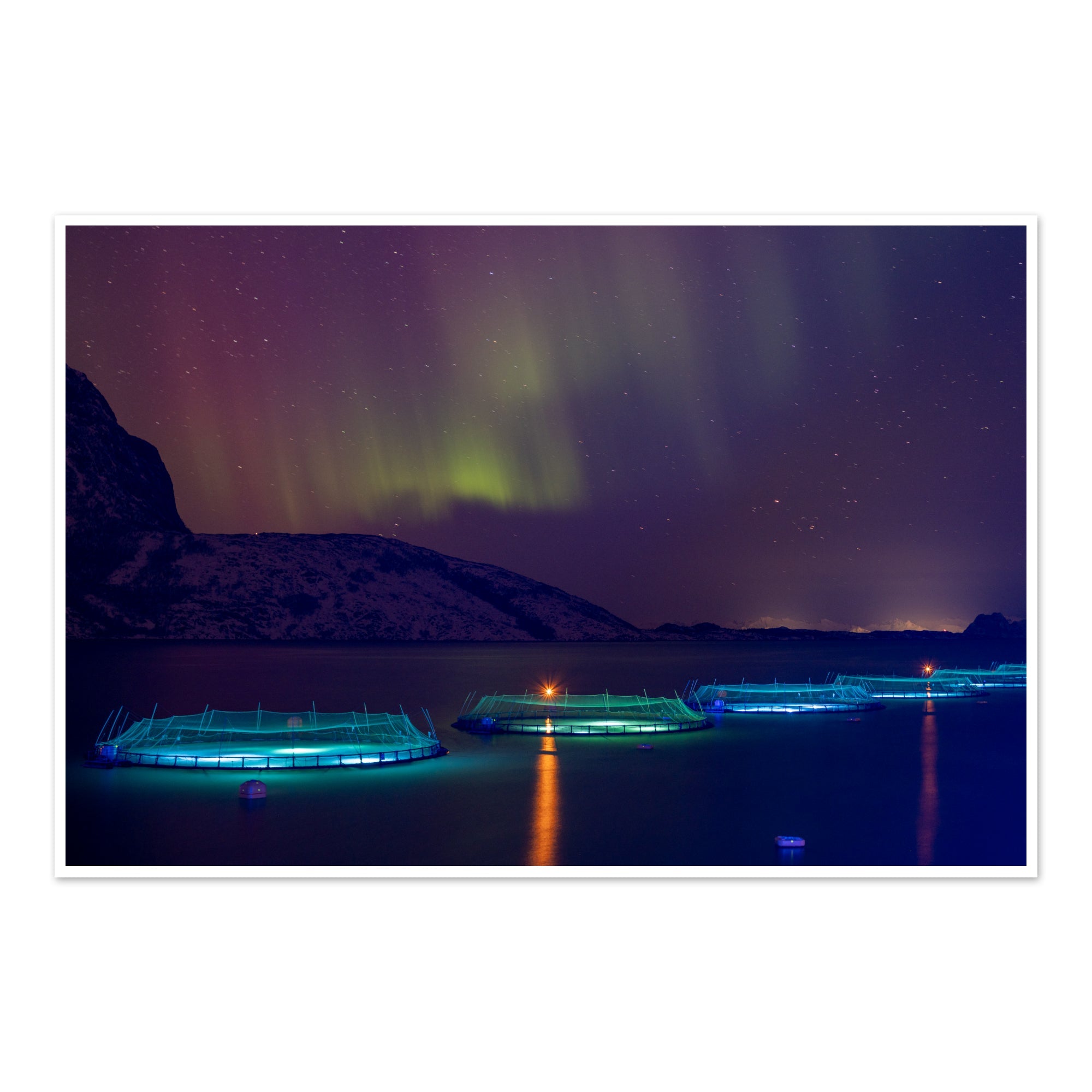 Fish pens with aurora V - Photo Art Print – Grasshopper Geography
