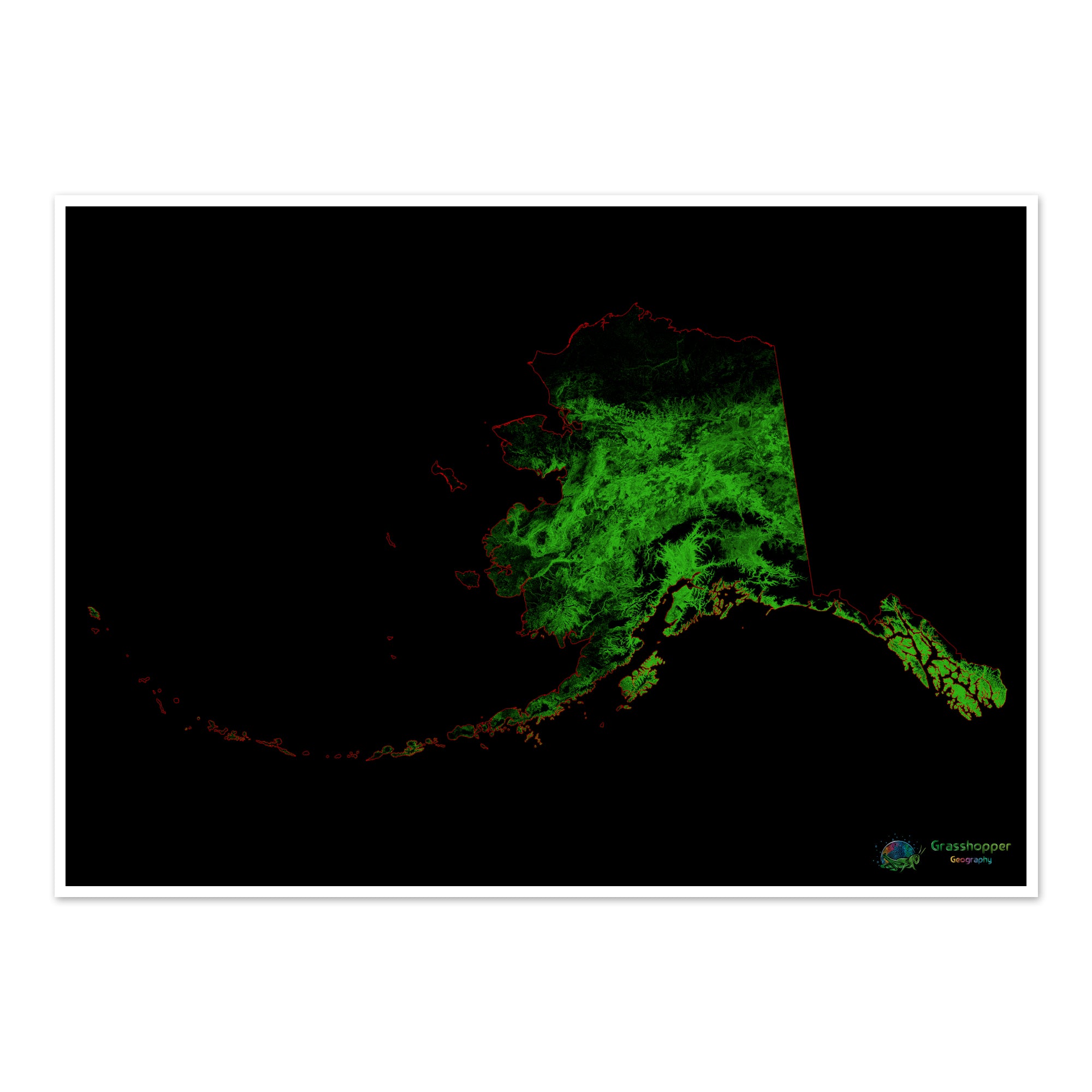 Alaska - Forest cover map - Fine Art Print – Grasshopper Geography