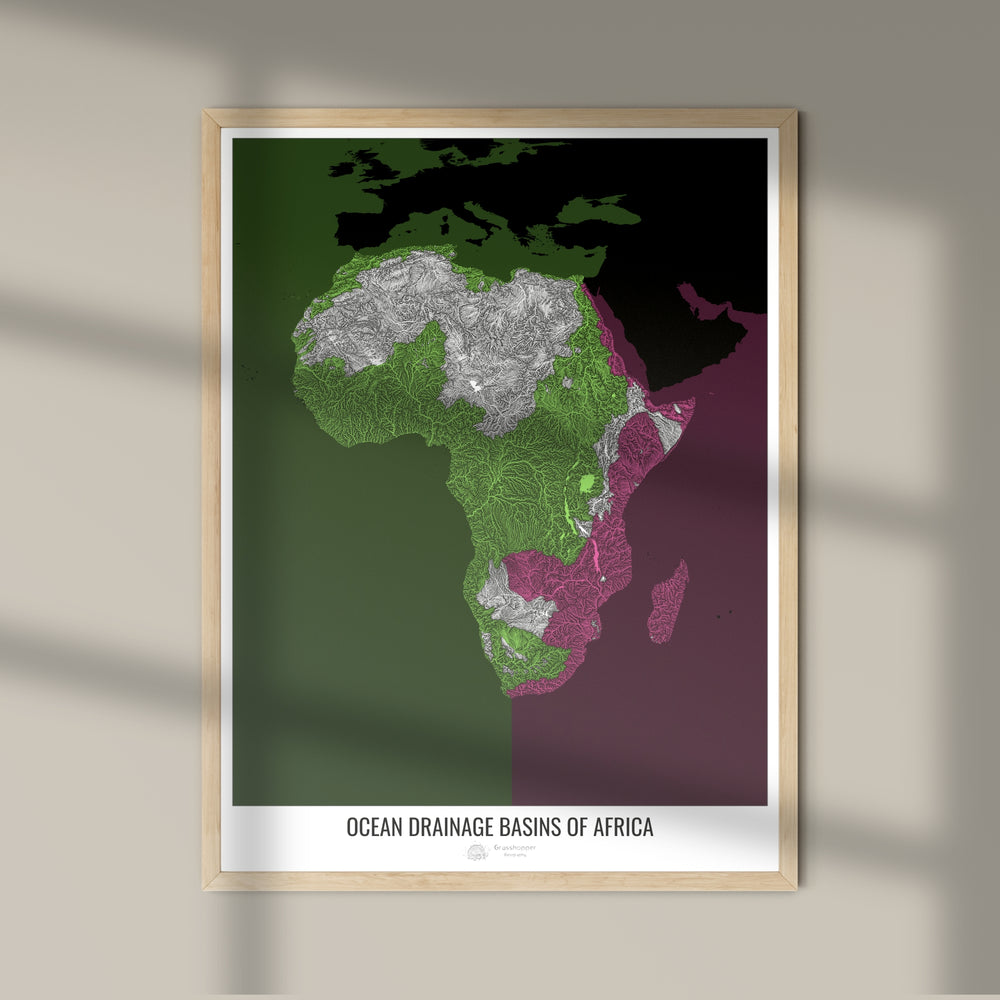 Ocean Drainage Basin Map Of Africa Black With Polygons Grasshopper