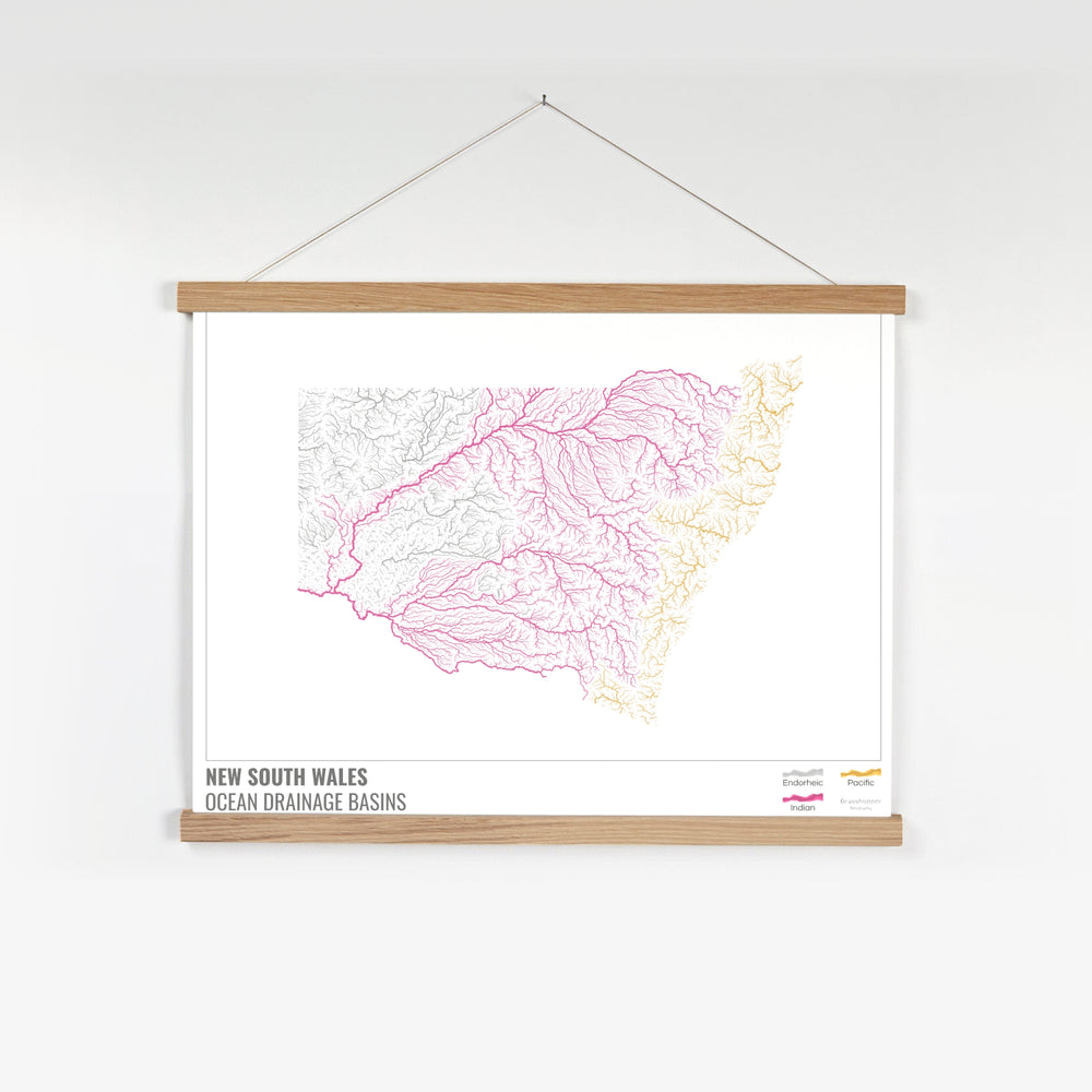 Ocean Drainage Basin Map Of New South Wales White With Legend