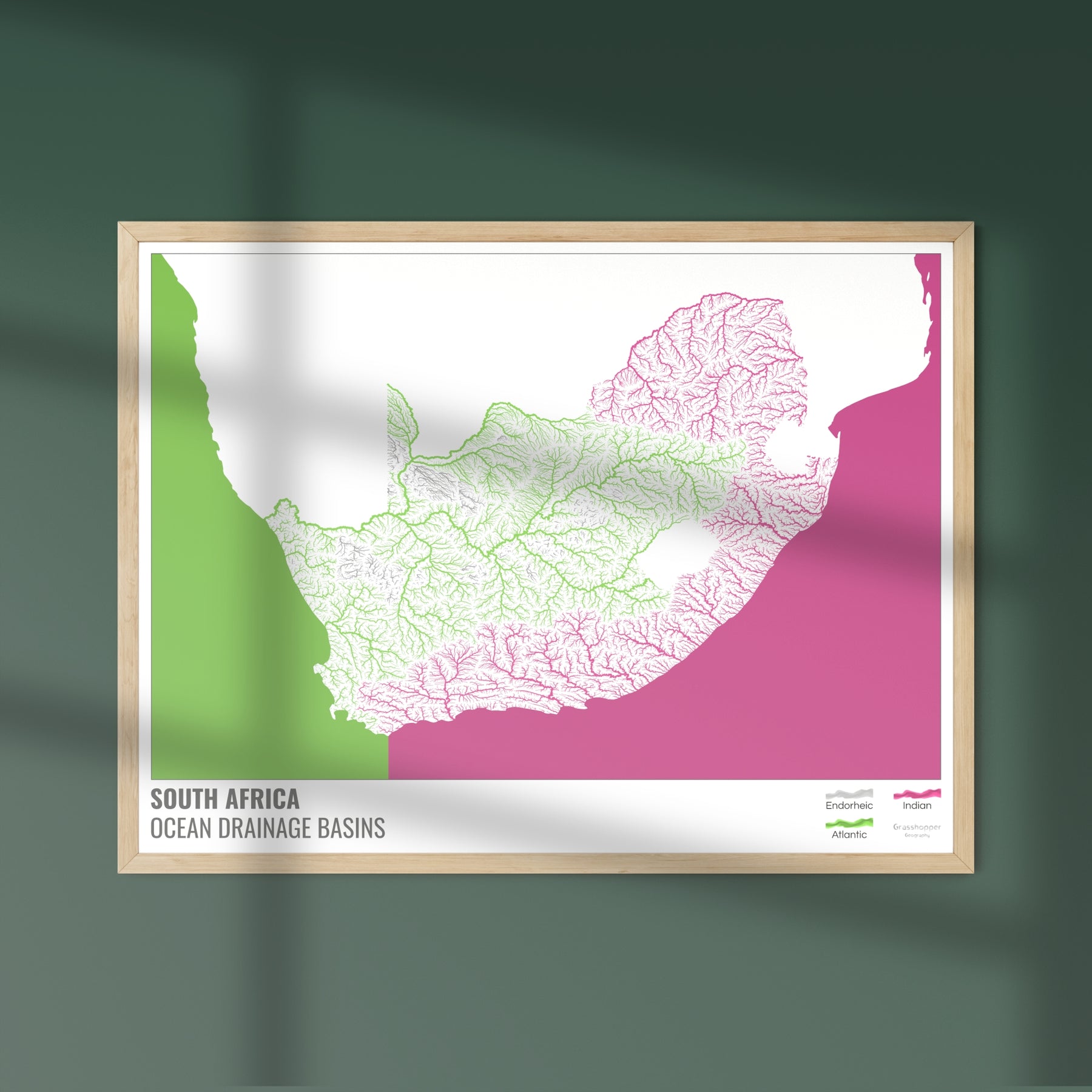South Africa Ocean Drainage Basin Map White With Legend V2 Photo
