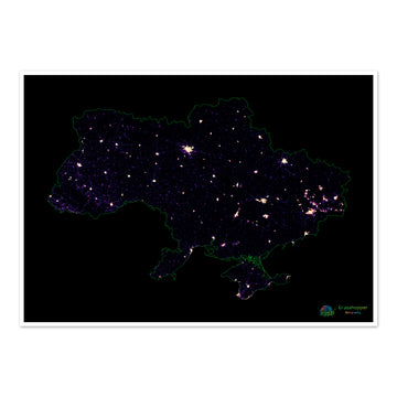 Ukraine - Population density heatmap - Fine Art Print – Grasshopper ...
