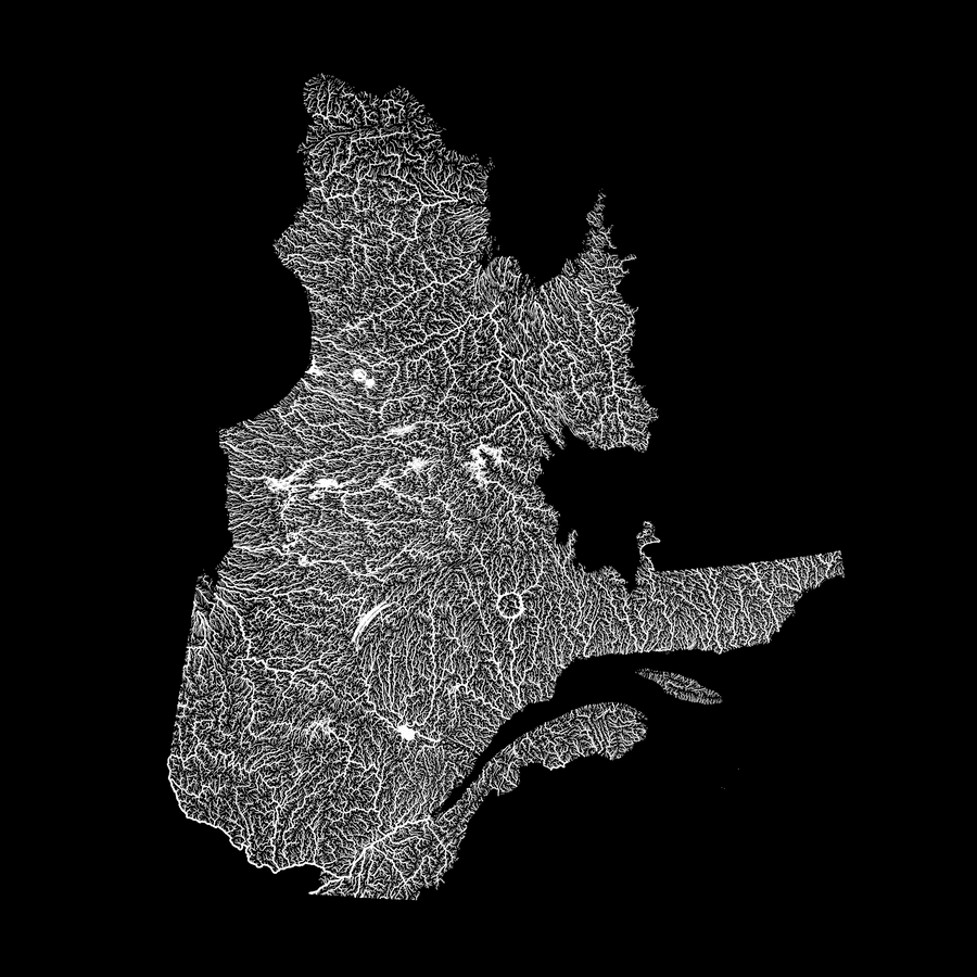 CUSTOM Quebec river map – Grasshopper Geography