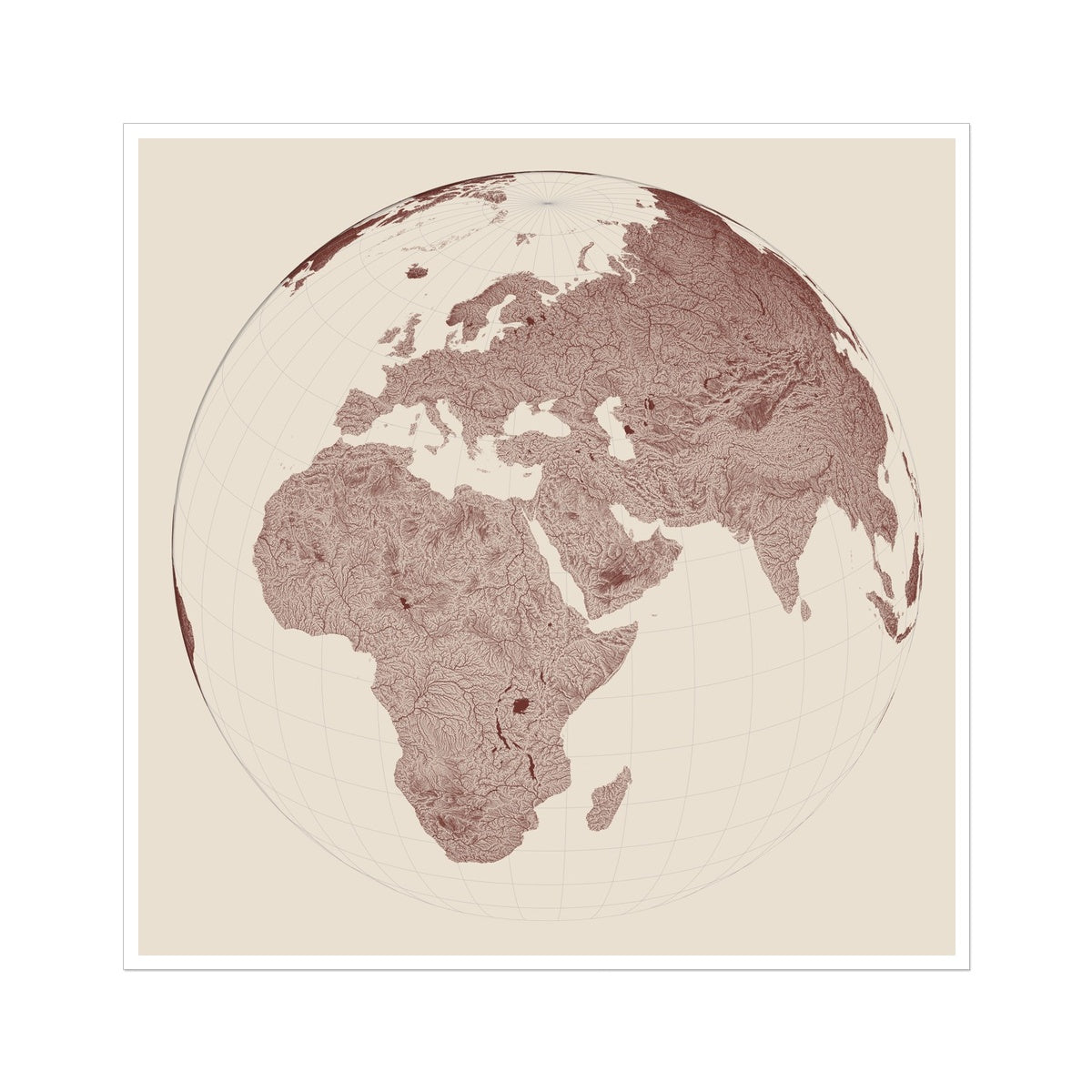 CUSTOM Globe view map Fine Art Print – Grasshopper Geography
