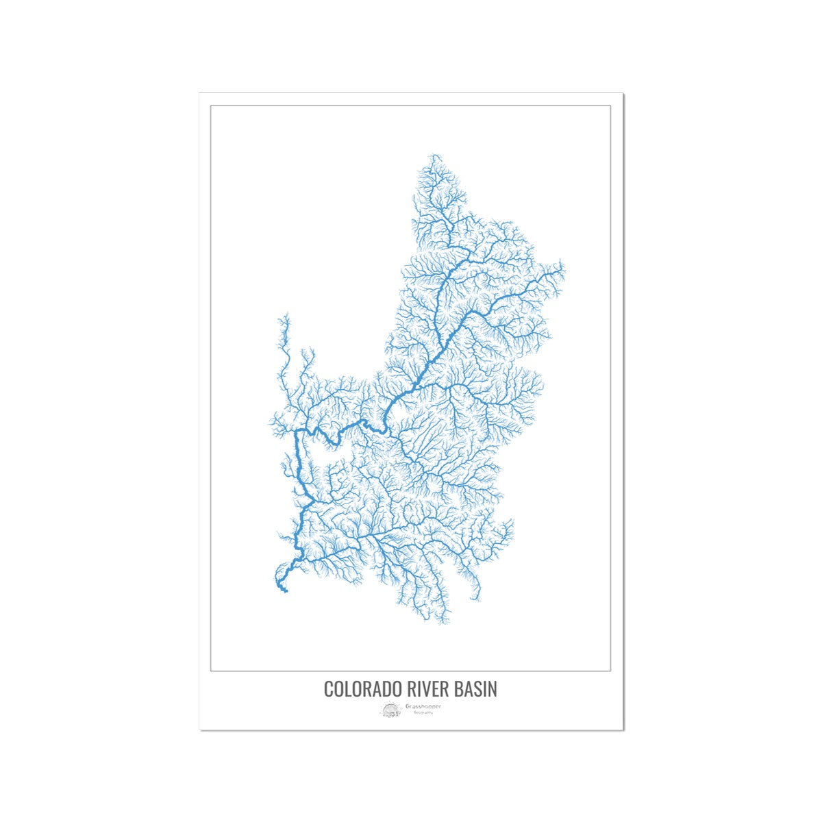 CUSTOM Colorado river basin map I Photo Art Print – Grasshopper Geography