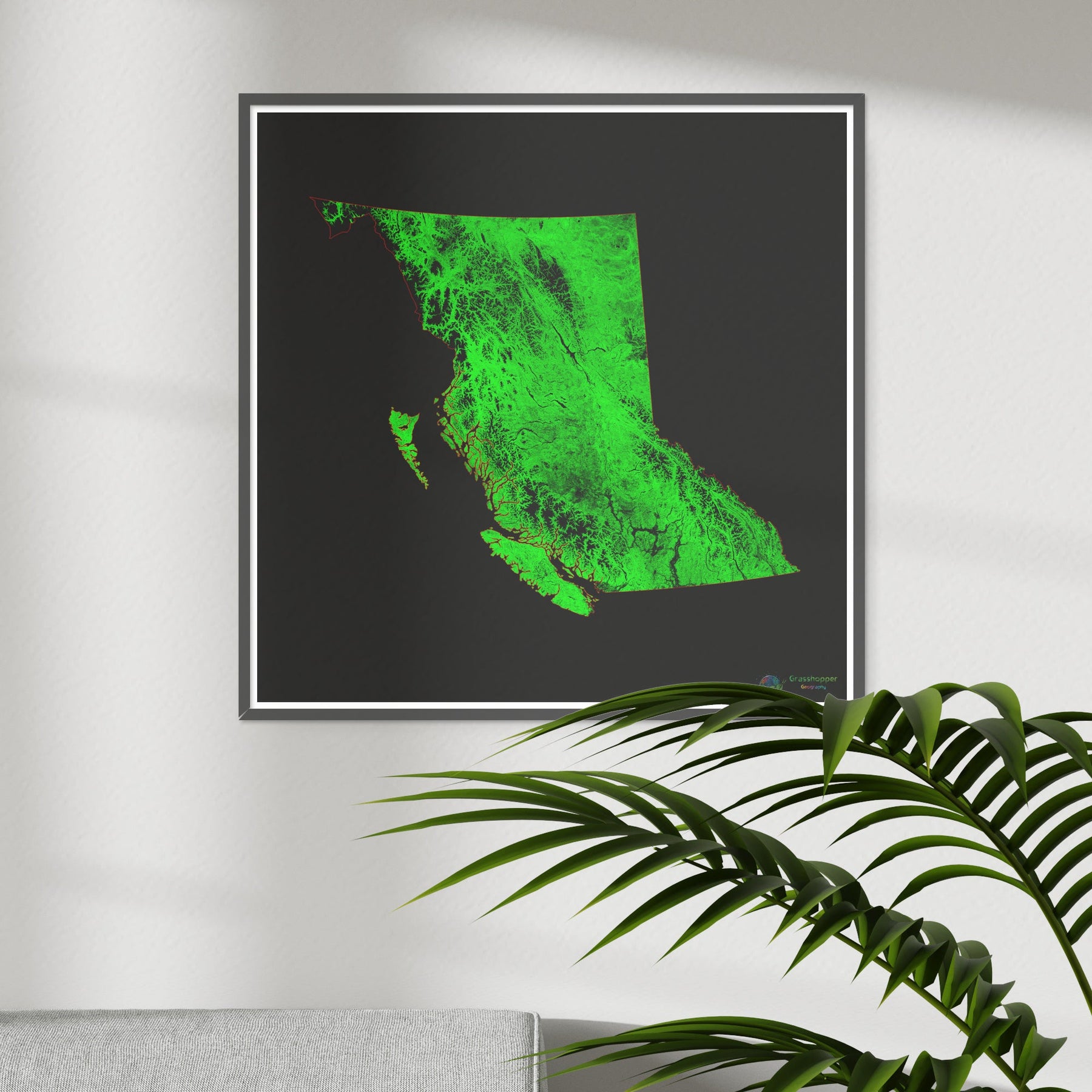 British Columbia - Forest cover map - Fine Art Print – Grasshopper ...