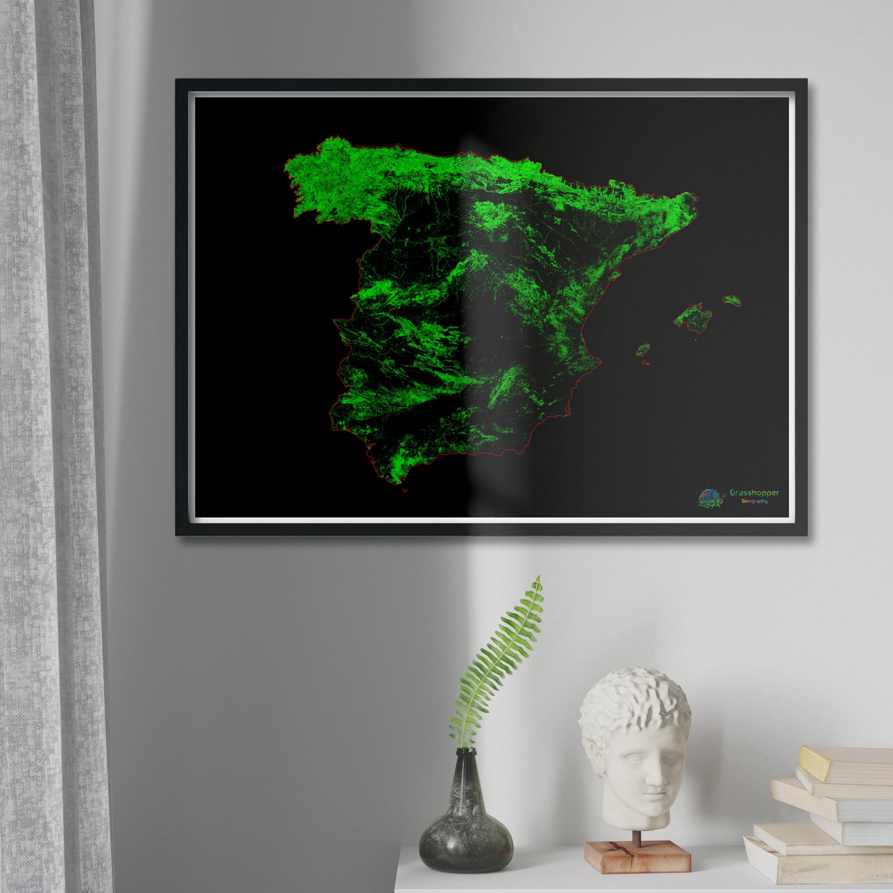 Spain - Forest cover map - Fine Art Print – Grasshopper Geography